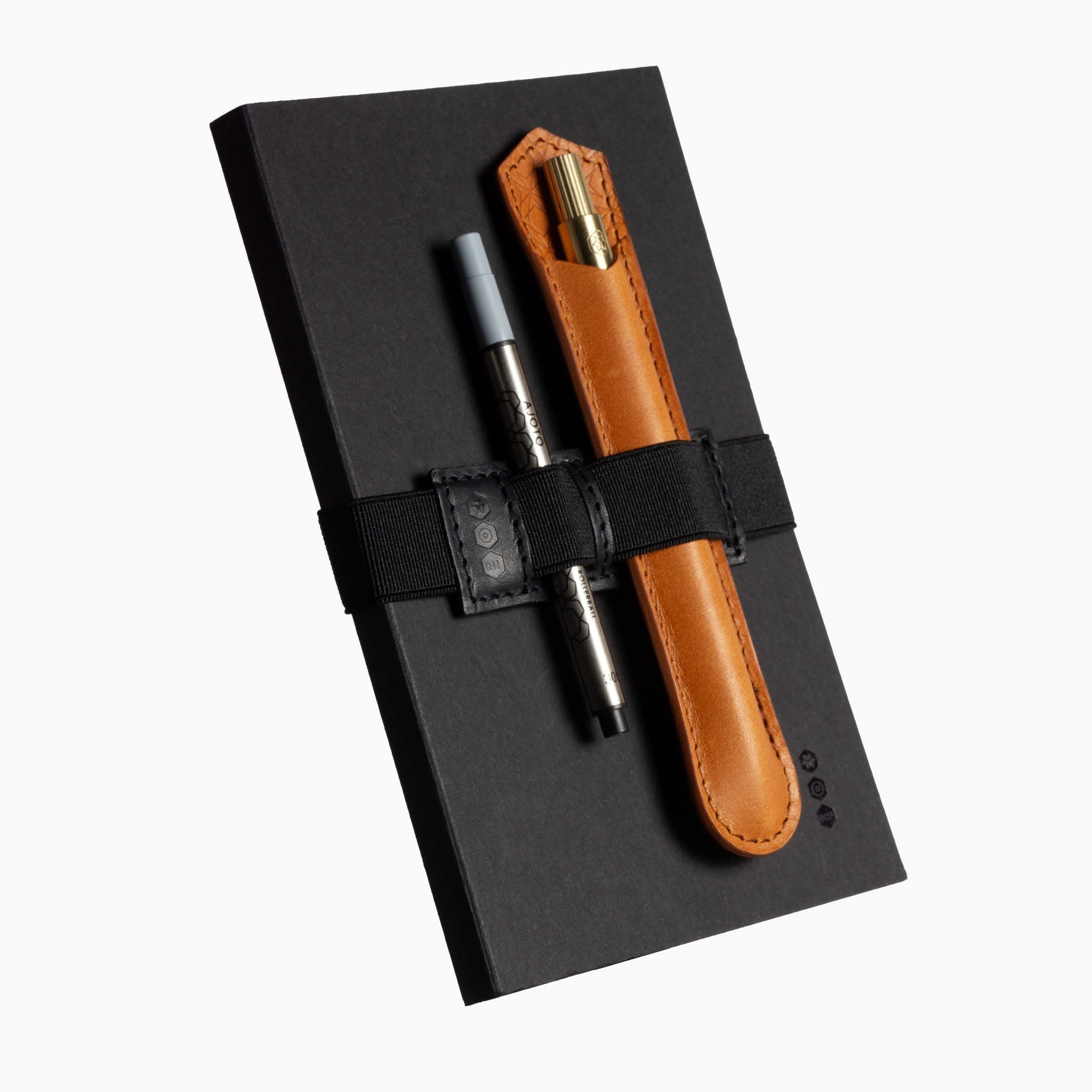 AJOTO notebook leather Tool band | Black and Tan